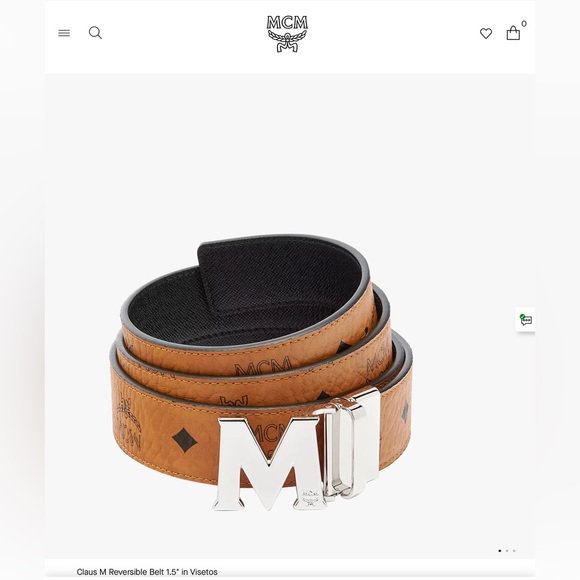 MCM | Accessories | Mcm Claus Belt Cognac Black Reversible Resizable M ...